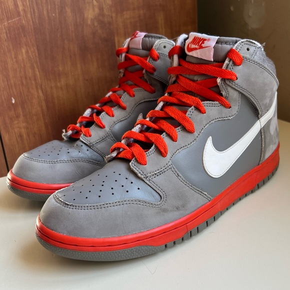Nike | Shoes | Mens Nike High Dunk Light Charcoal Team Orange Sneakers ...